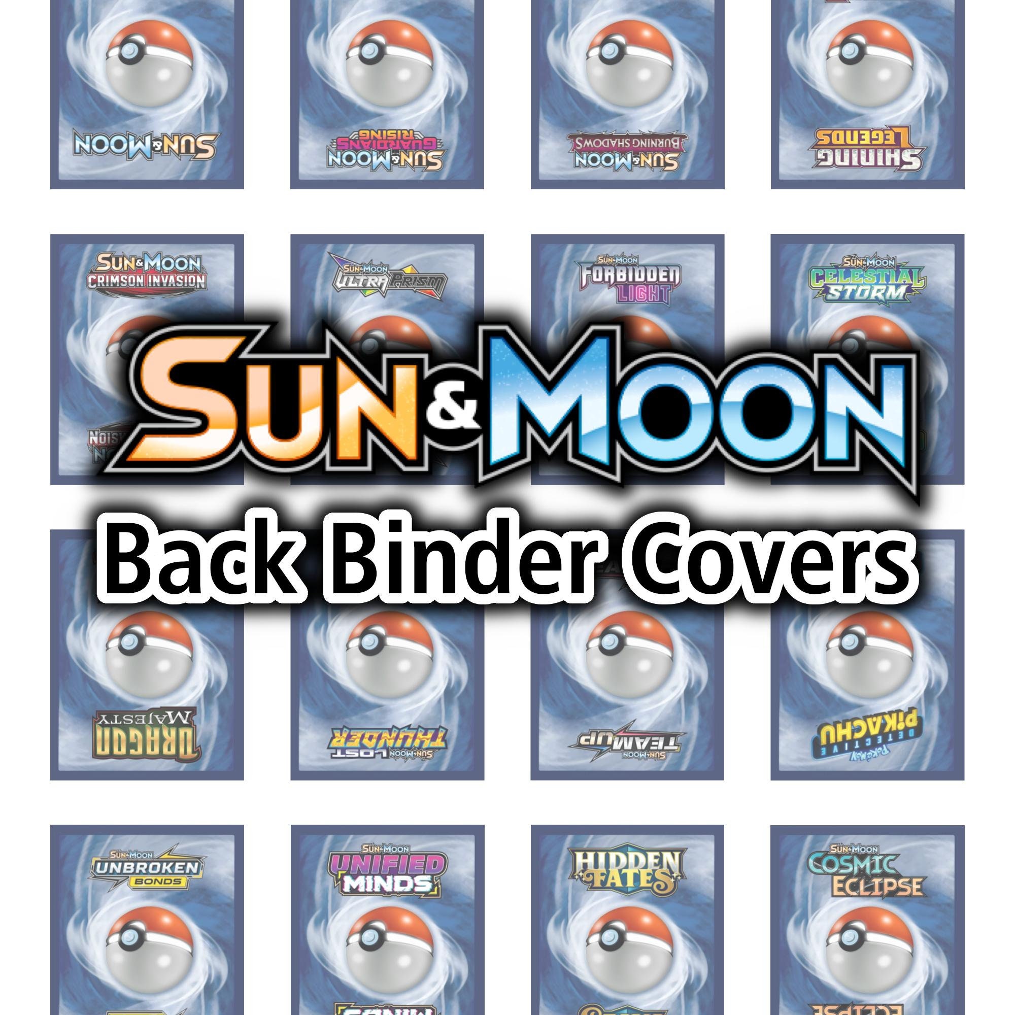 Sun & Moon Series BACK Binder Covers Pokemon TCG Organize Pokemon Cards ...