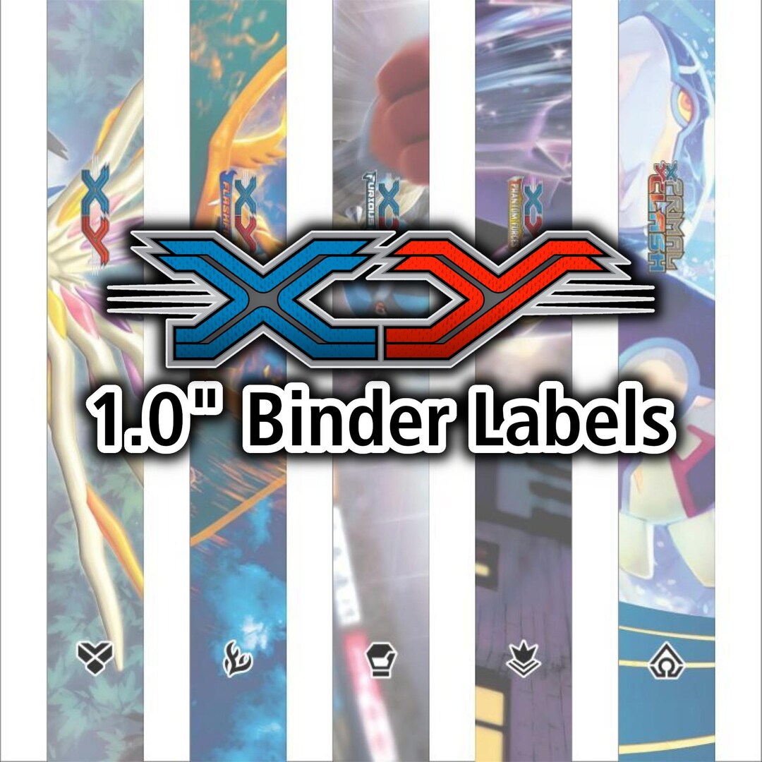 XY Series 1" Binder Spine Labels - Pokemon TCG - Organize Pokemon Cards ...