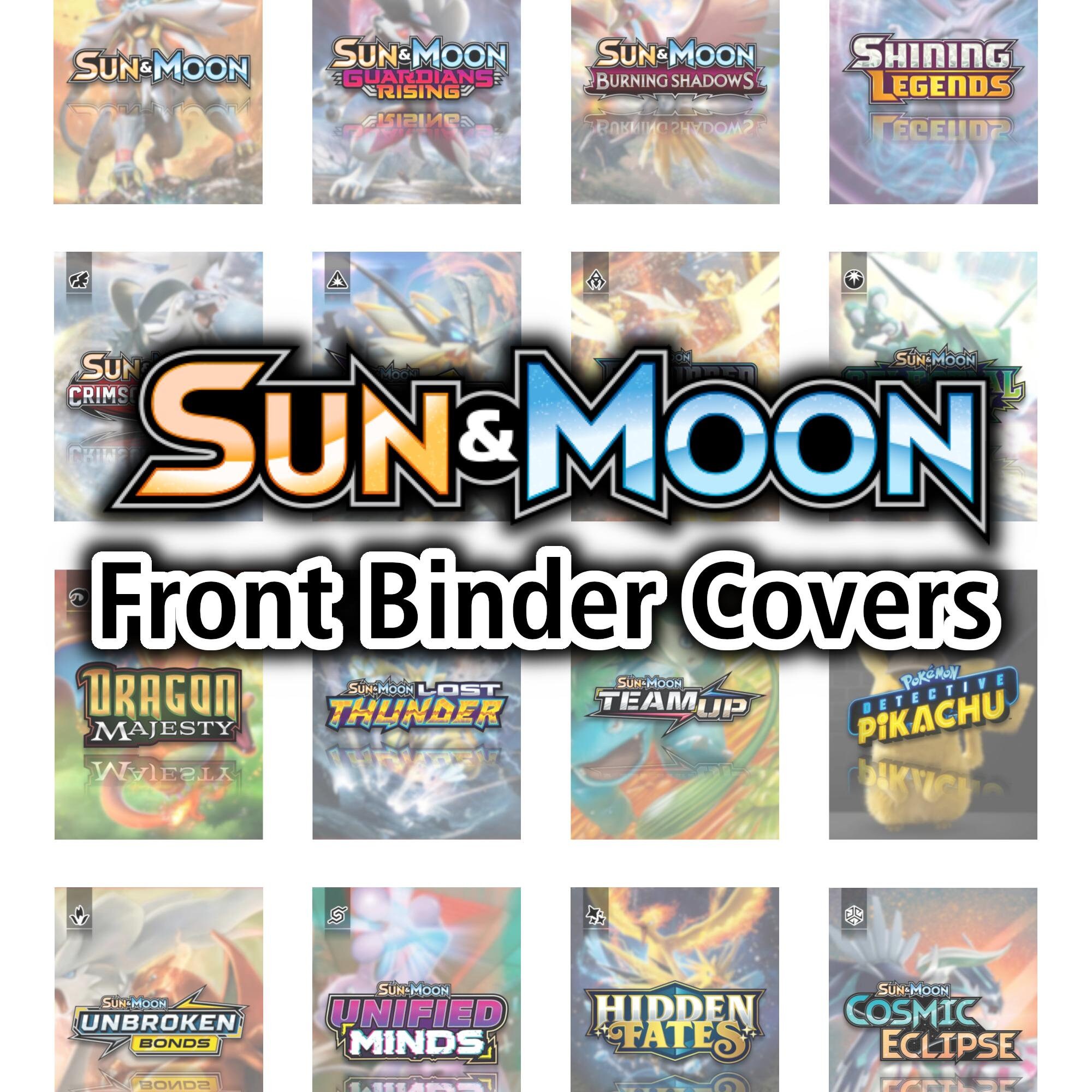 Sun & Moon Series FRONT Binder Covers Pokemon TCG Organize Pokemon ...