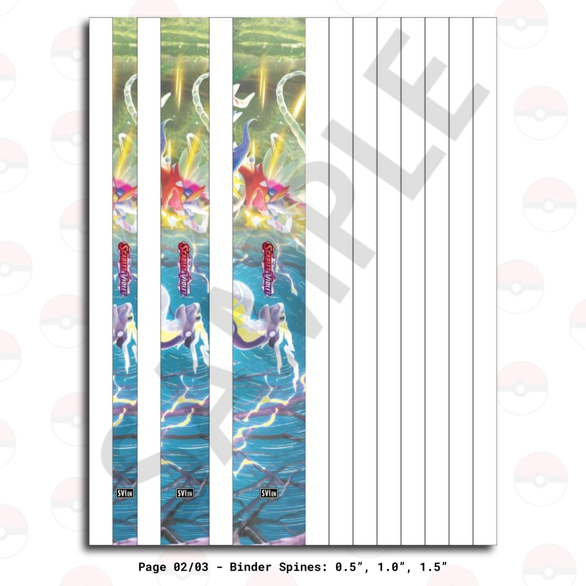 Scarlet & Violet - Base | SET | Front + Back Binder Covers | 0.5", 1.0 ...