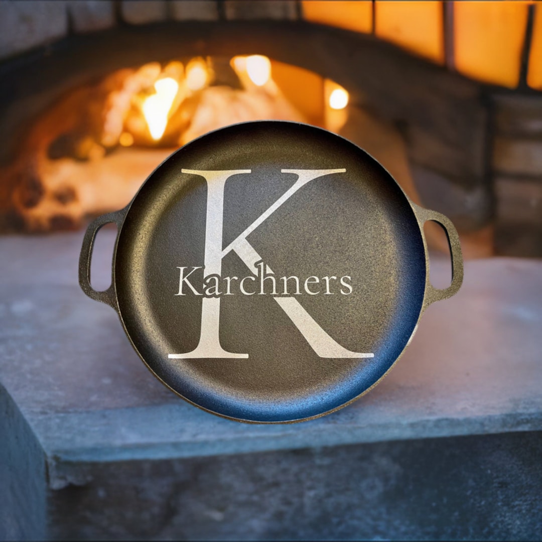 Personalized Cast Iron Pizza Pan - Laser Engraved 14in Pan - 6th ...