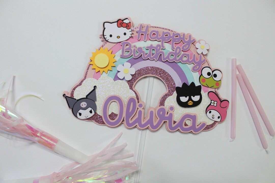 Hello Cat Birthday Cake Topper Hello Kitty Birthday Party Cake Topper ...