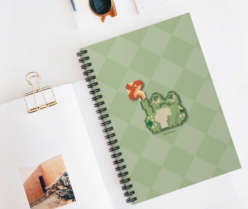 Frog Notebook Checkered Notebook Aesthetic Notebook for - Etsy