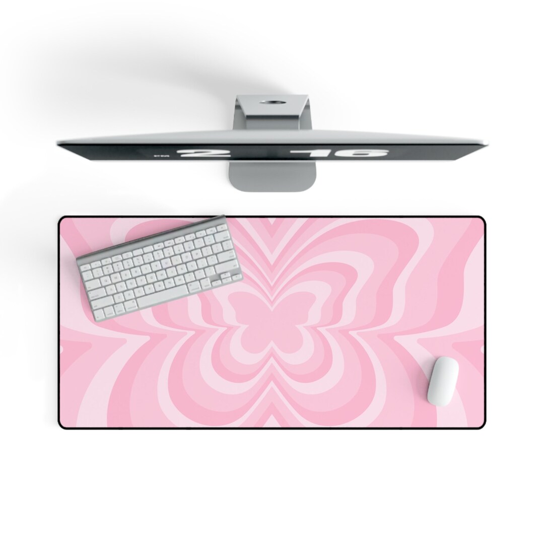 Pink Desk Mat, Desk Mat Aesthetic, Butterfly Desk Pad, Desk Mat Cute ...