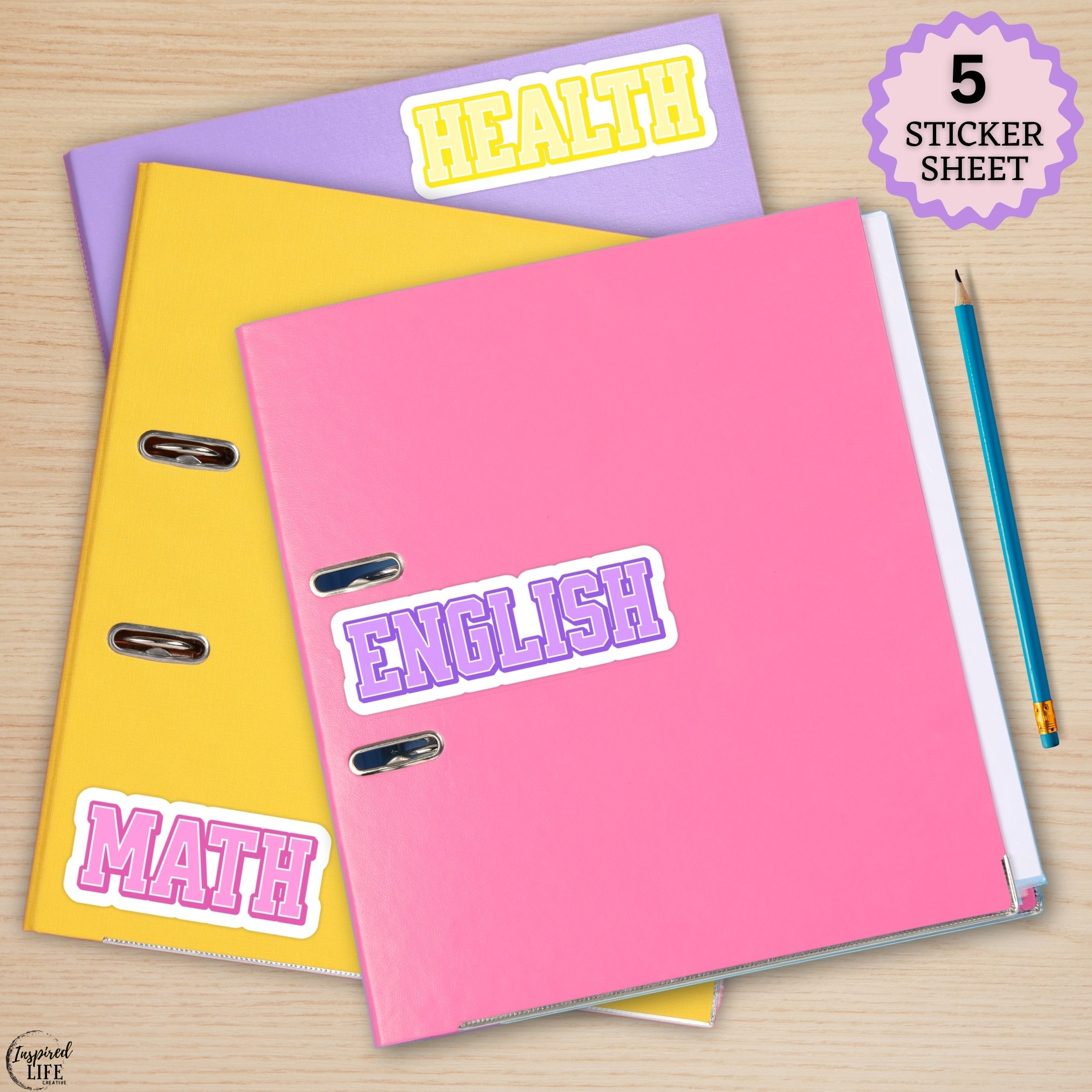 School Subject Stickers, Binder Stickers, School Subject Label ...