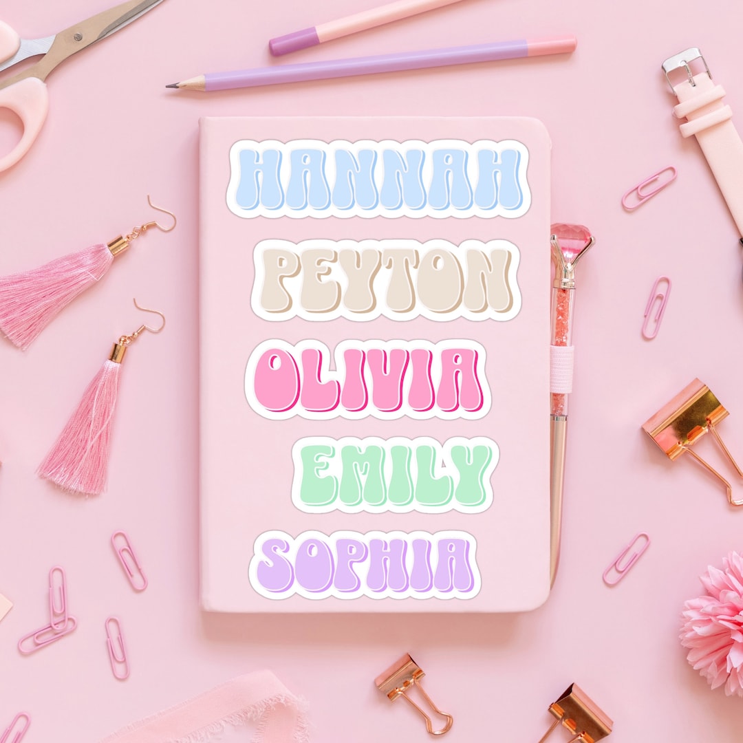Custom Name Stickers, Aesthetic Name Decal, Vinyl Name Decal ...