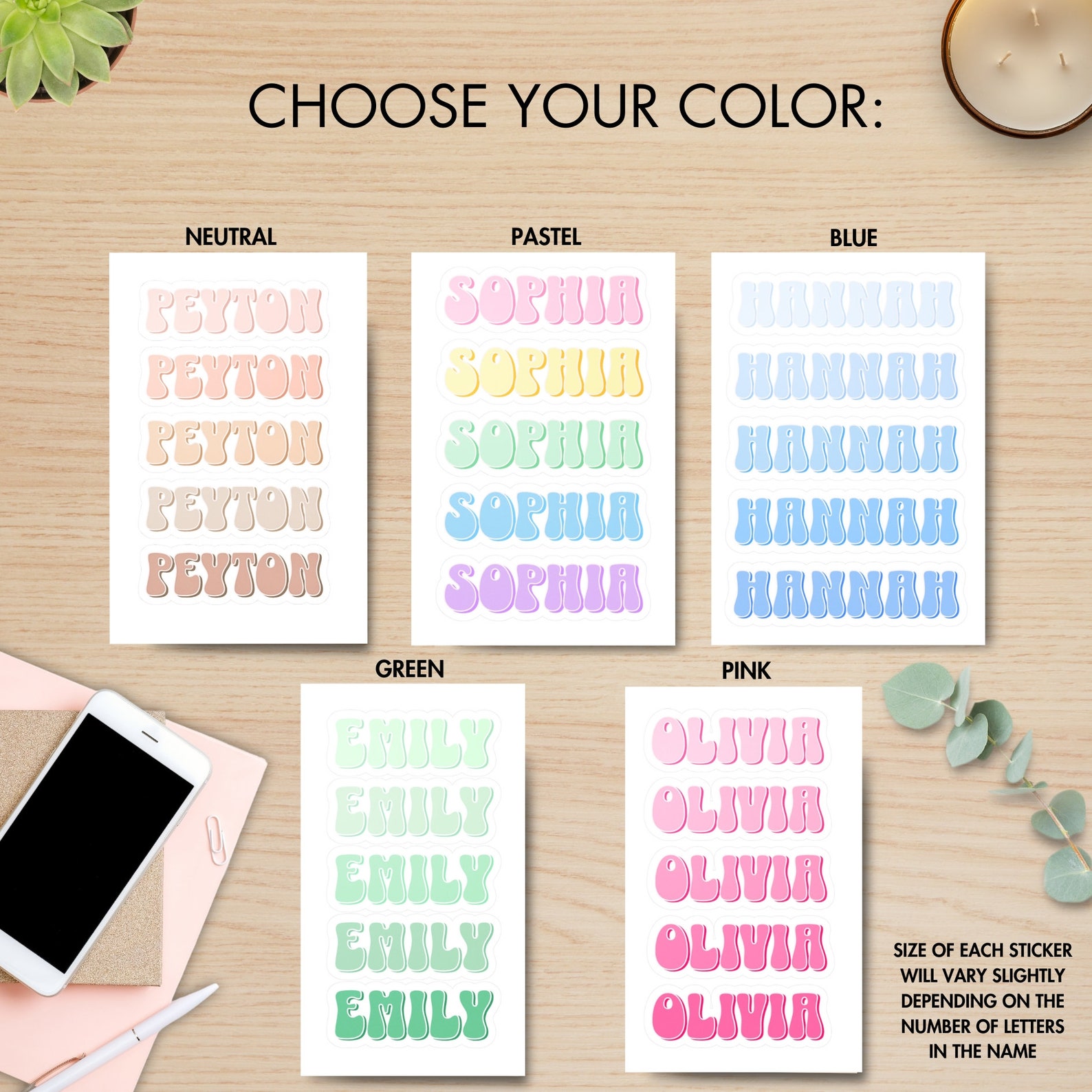 Custom Name Stickers, Aesthetic Name Decal, Vinyl Name Decal ...