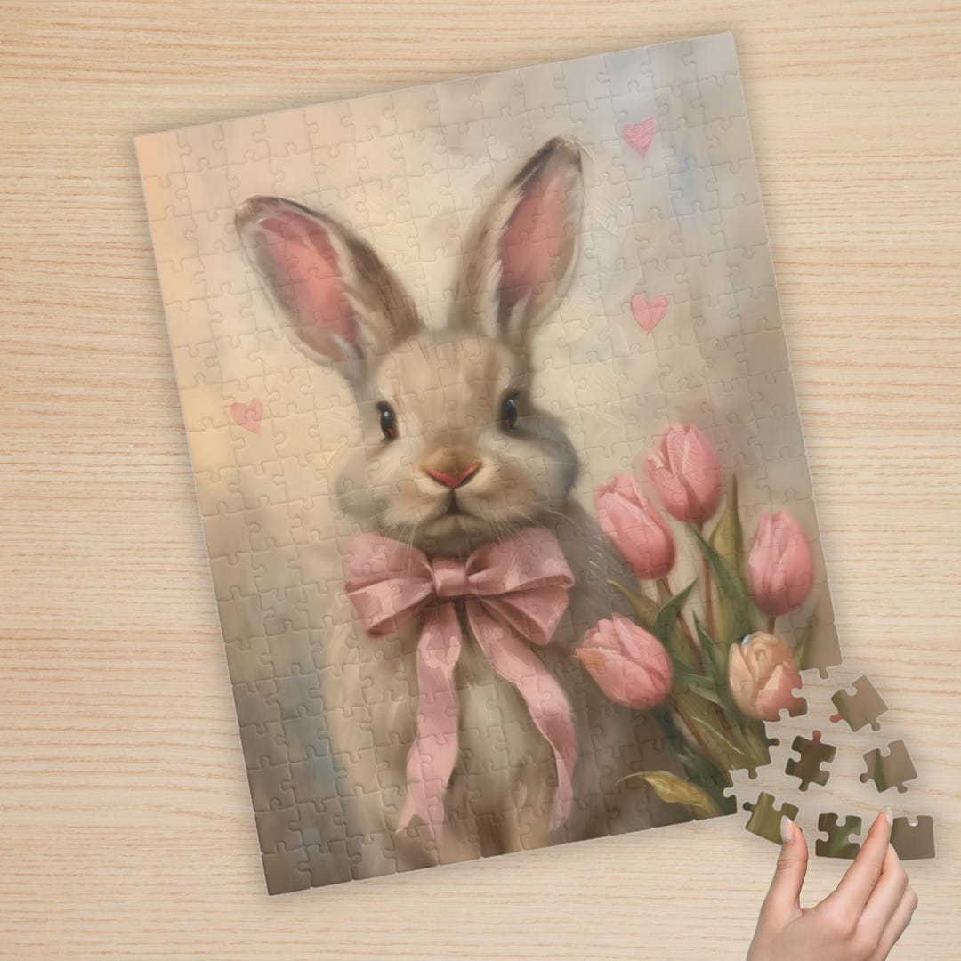Easter Jigsaw Puzzle, Puzzles for Teens, Cute Easter Bunny, Easter ...