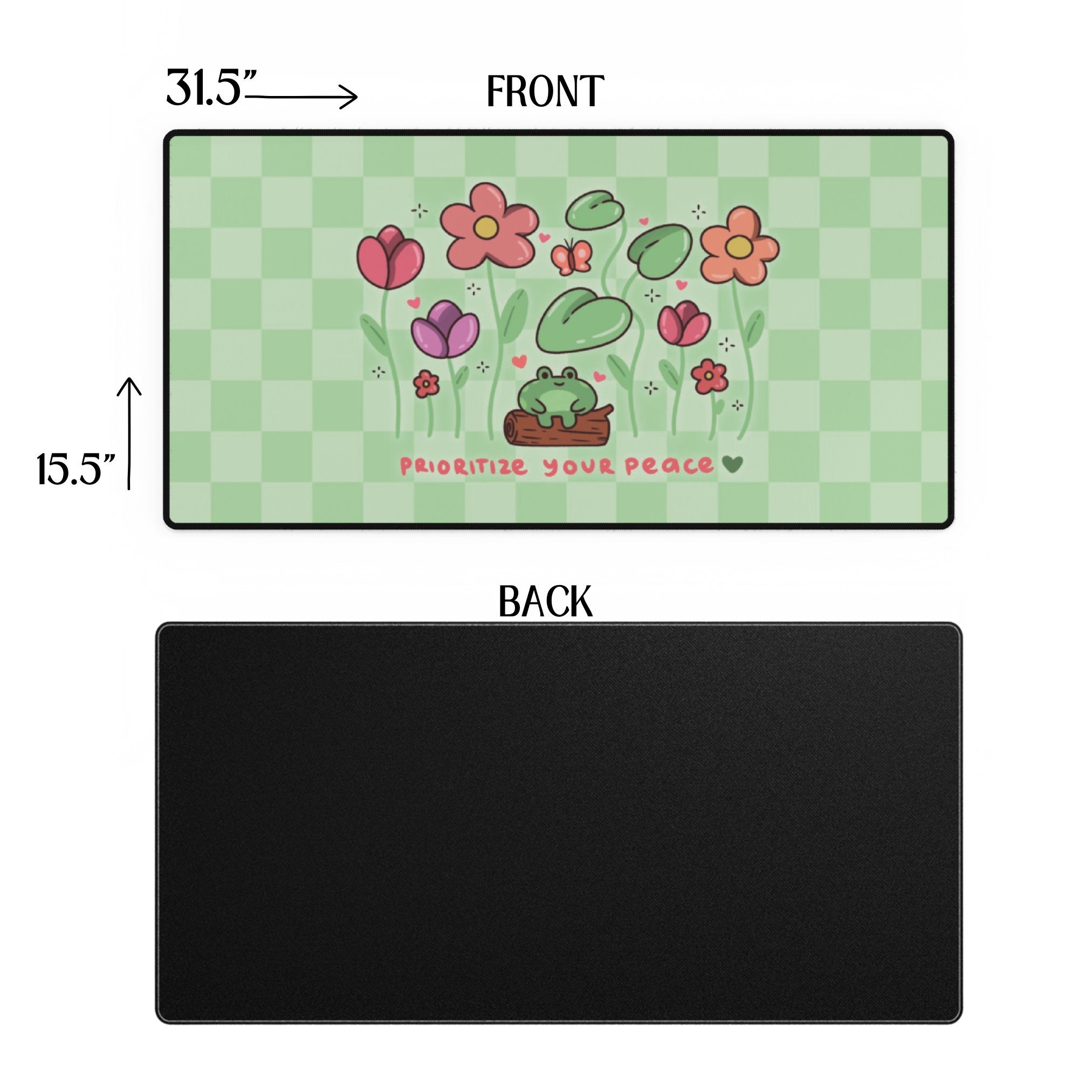 Kawaii Frog Desk Mat, Green, Cute, Desk Mat Aesthetic, Anime Desk Mat ...
