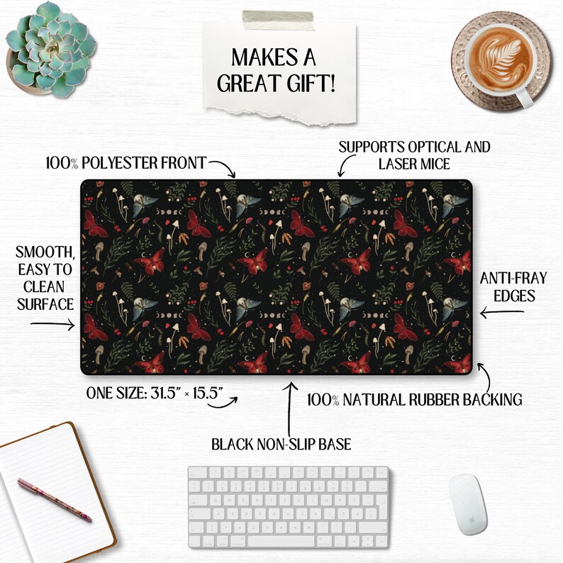 Desk Mat Cottagecore, Dark Witchy, Desk Mat Aesthetic, Witchy Gifts ...