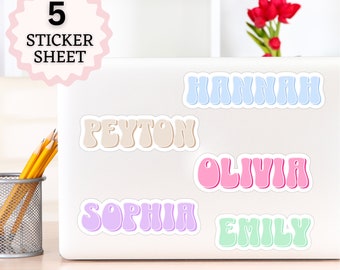 Kids Name Stickers, Aesthetic Name Decal, Vinyl Name Decal ...