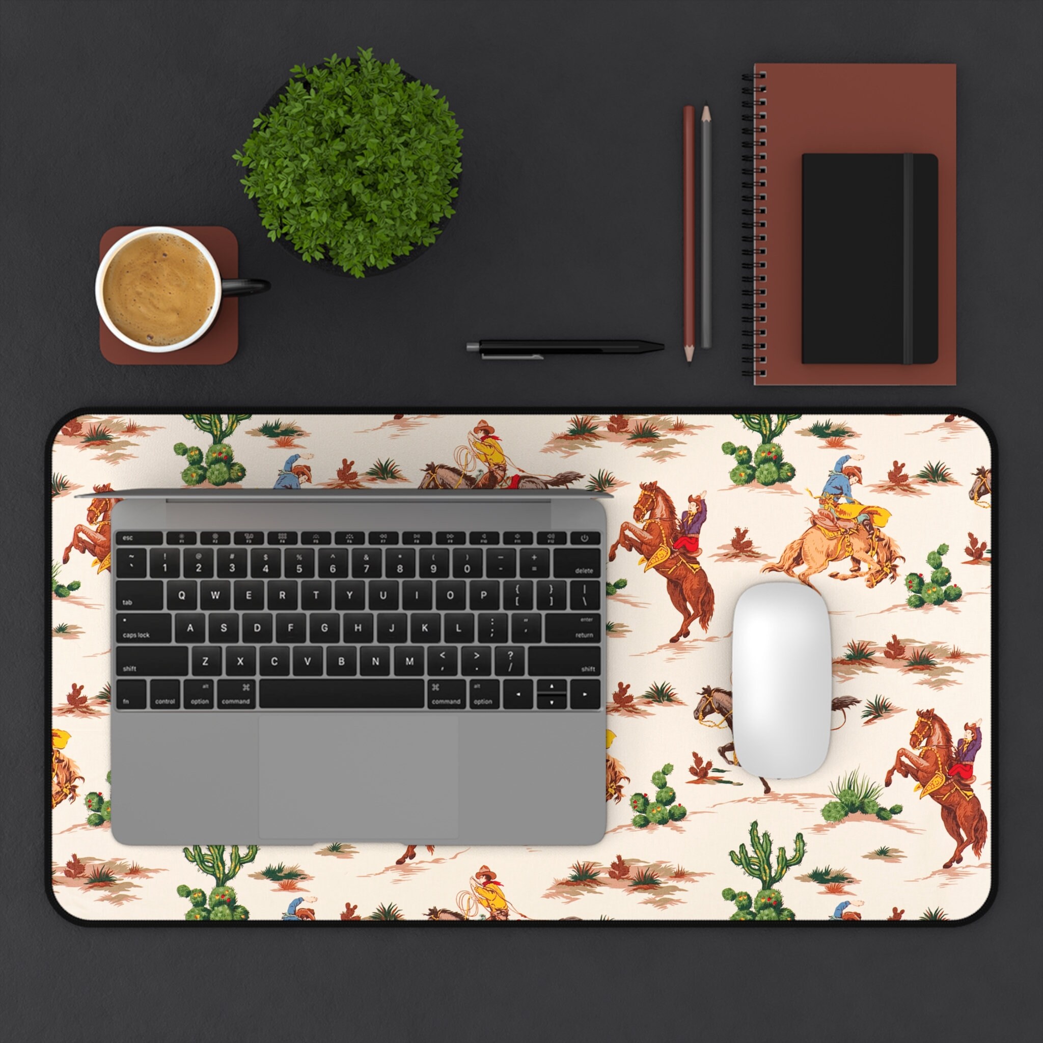 Western Desk Mat, Vintage Cowboy Rodeo, Western Desk Decor, Desk Mat ...