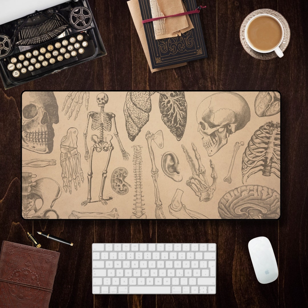 Dark Academia Desk Mat, Vintage Anatomy, Desk Mat Aesthetic, Dark ...