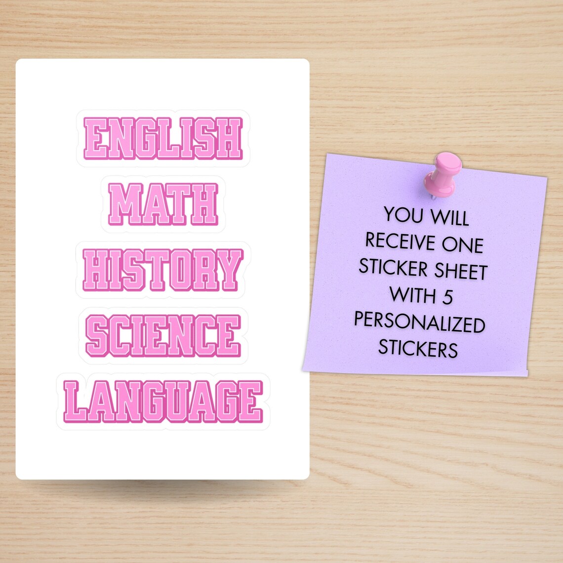 School Subject Stickers, Binder Stickers, School Subject Label ...