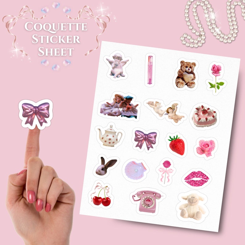 Coquette Stickers, Aesthetic Stickers for Water Bottle, Aesthetic ...