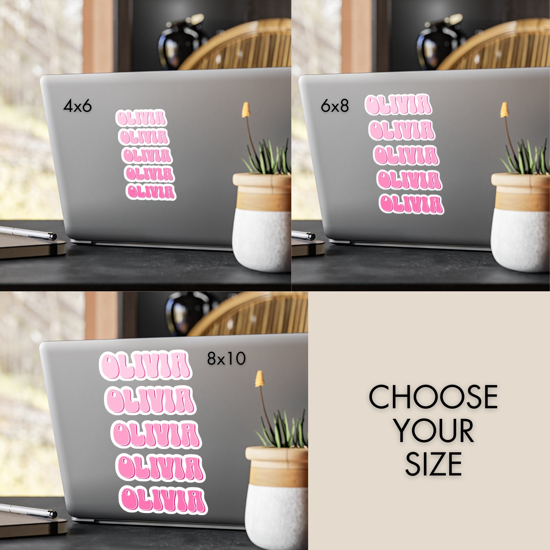 Custom Name Stickers, Aesthetic Name Decal, Vinyl Name Decal ...