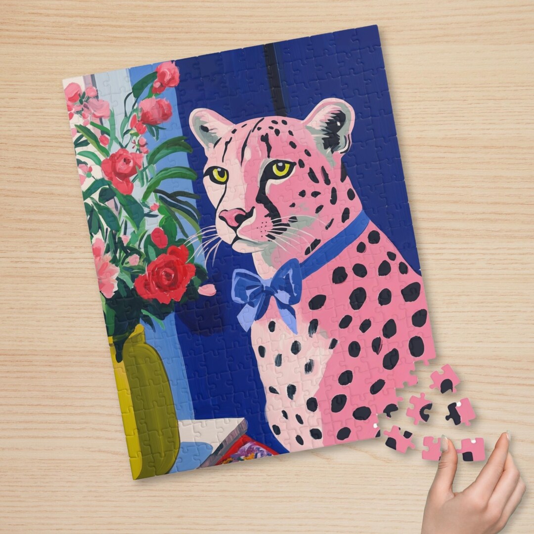 Jigsaw Puzzle, Puzzles for Teens, Cute Preppy Cheetah, Gifts for Teens ...