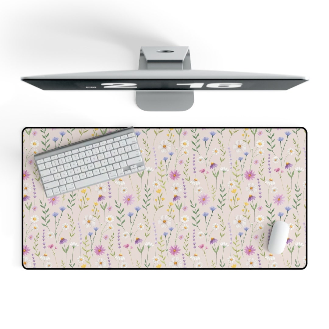 Pressed Flower Desk Mat, Cottagecore, Floral, Desk Mat Aesthetic, Gifts ...