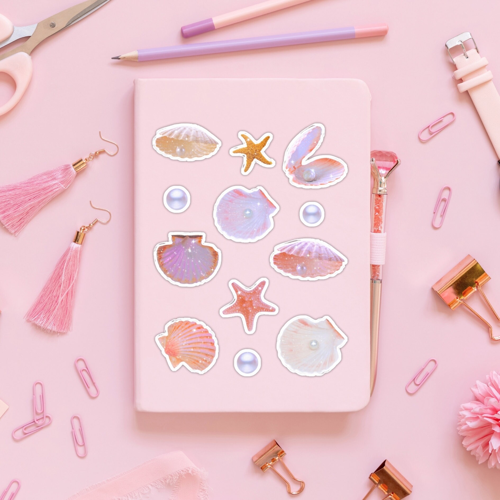 Seashell Stickers, Aesthetic Stickers for Water Bottle, Coquette ...