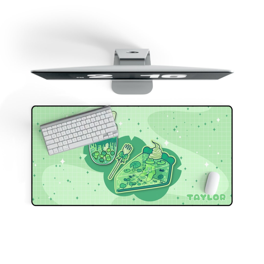 Kawaii Frog Desk Mat Green Cute Desk Mat Aesthetic Anime - Etsy