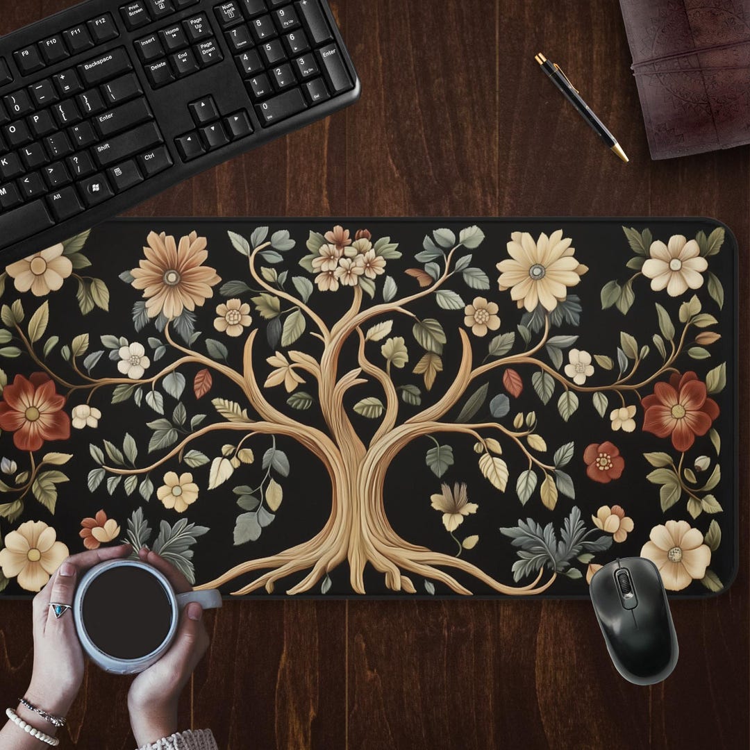 Tree of Life Desk Mat, Aesthetic Desk Mat, Medieval Tapestry Desk Pad ...