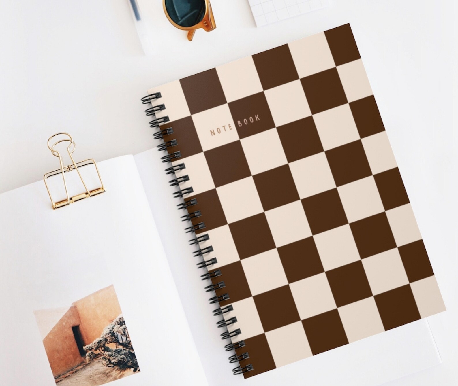 Checkered Notebook, Aesthetic Notebook for School, Checkered Journal ...