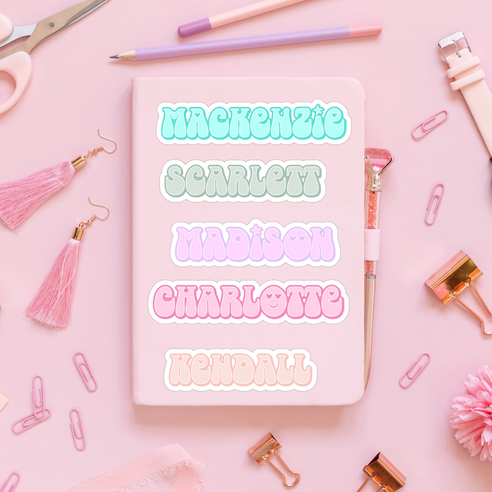 Kids Name Stickers, Aesthetic Name Decal, Vinyl Name Decal ...