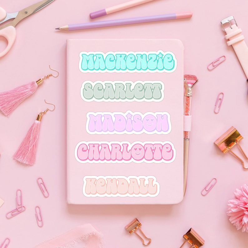 Kids Name Stickers, Aesthetic Name Decal, Vinyl Name Decal ...