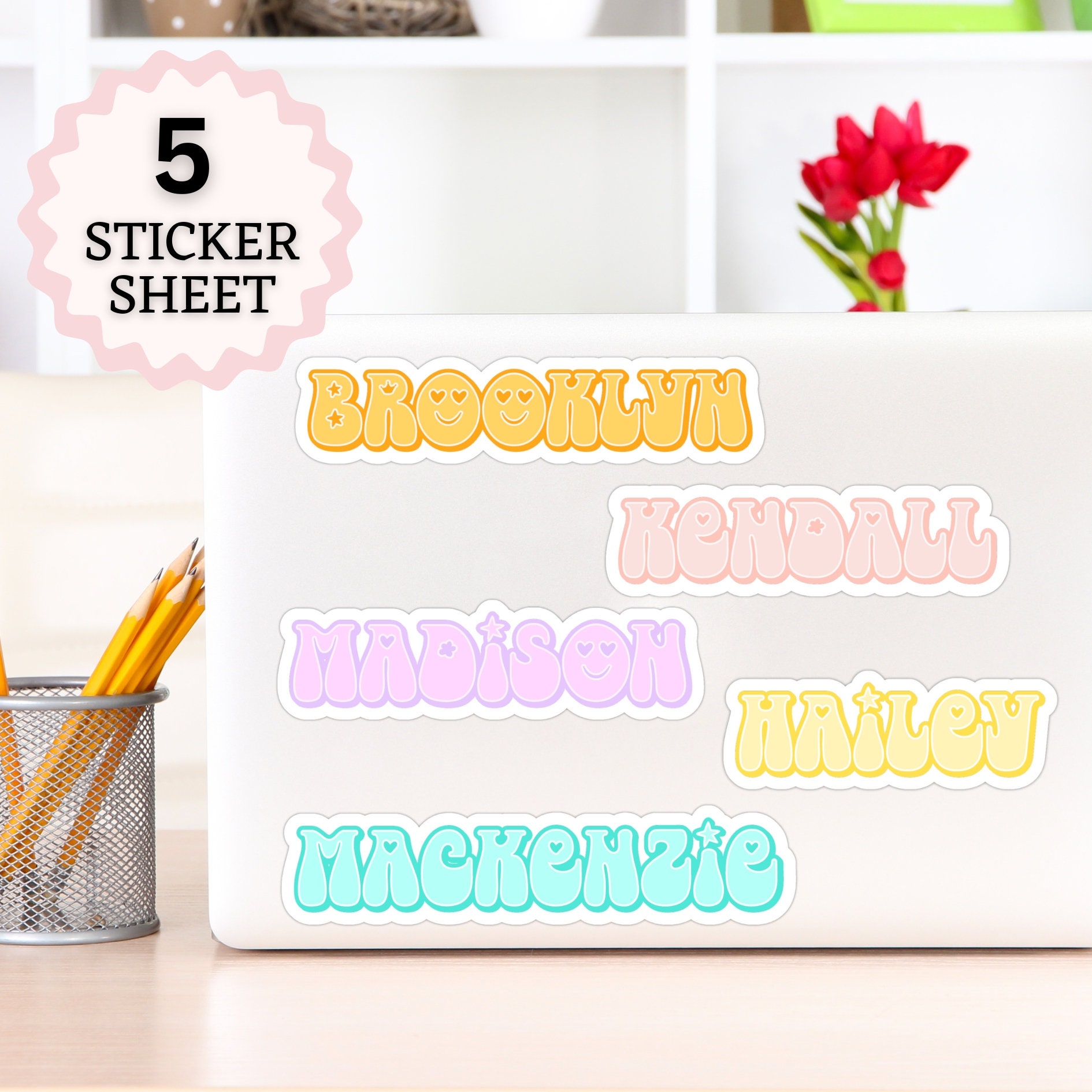 Kids Name Stickers, Aesthetic Name Decal, Vinyl Name Decal ...