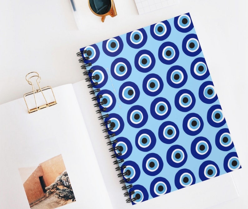 Preppy Notebook, Aesthetic Notebook for School, Evil Eye Notebook ...