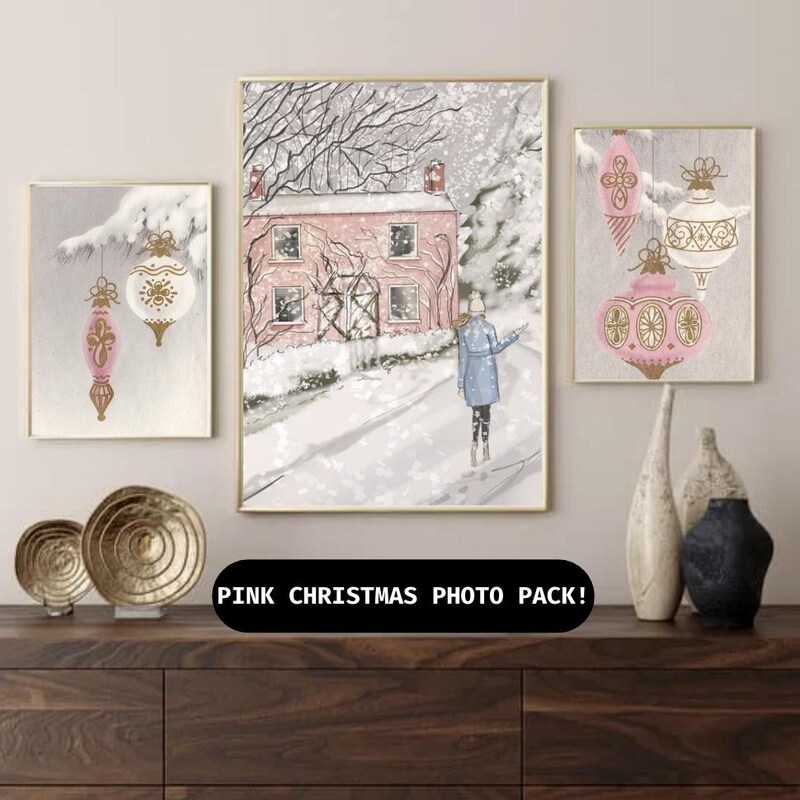 Pink Christmas Print - Etsy