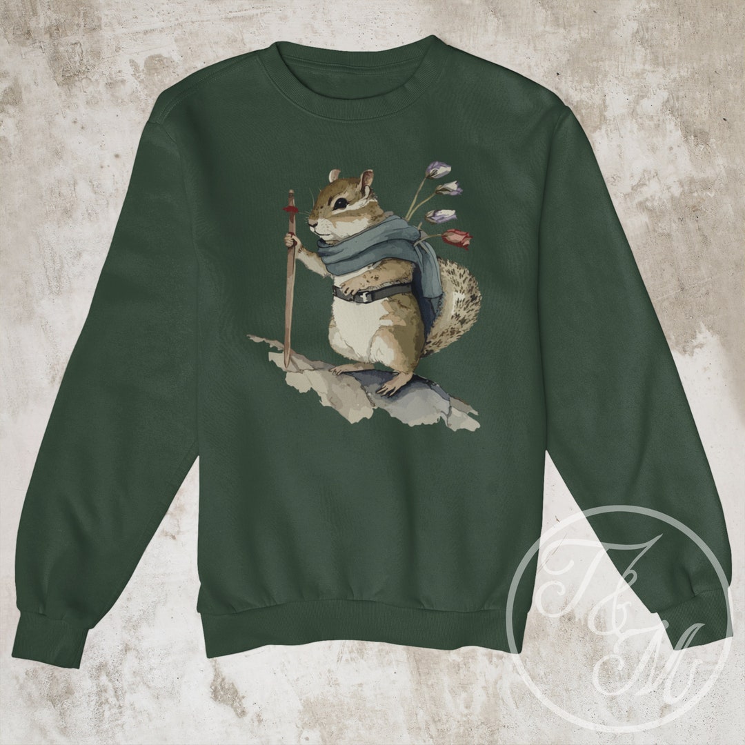 Chipmunk Warrior Watercolor Animal Graphic Design on Unisex Heavy Blend ...