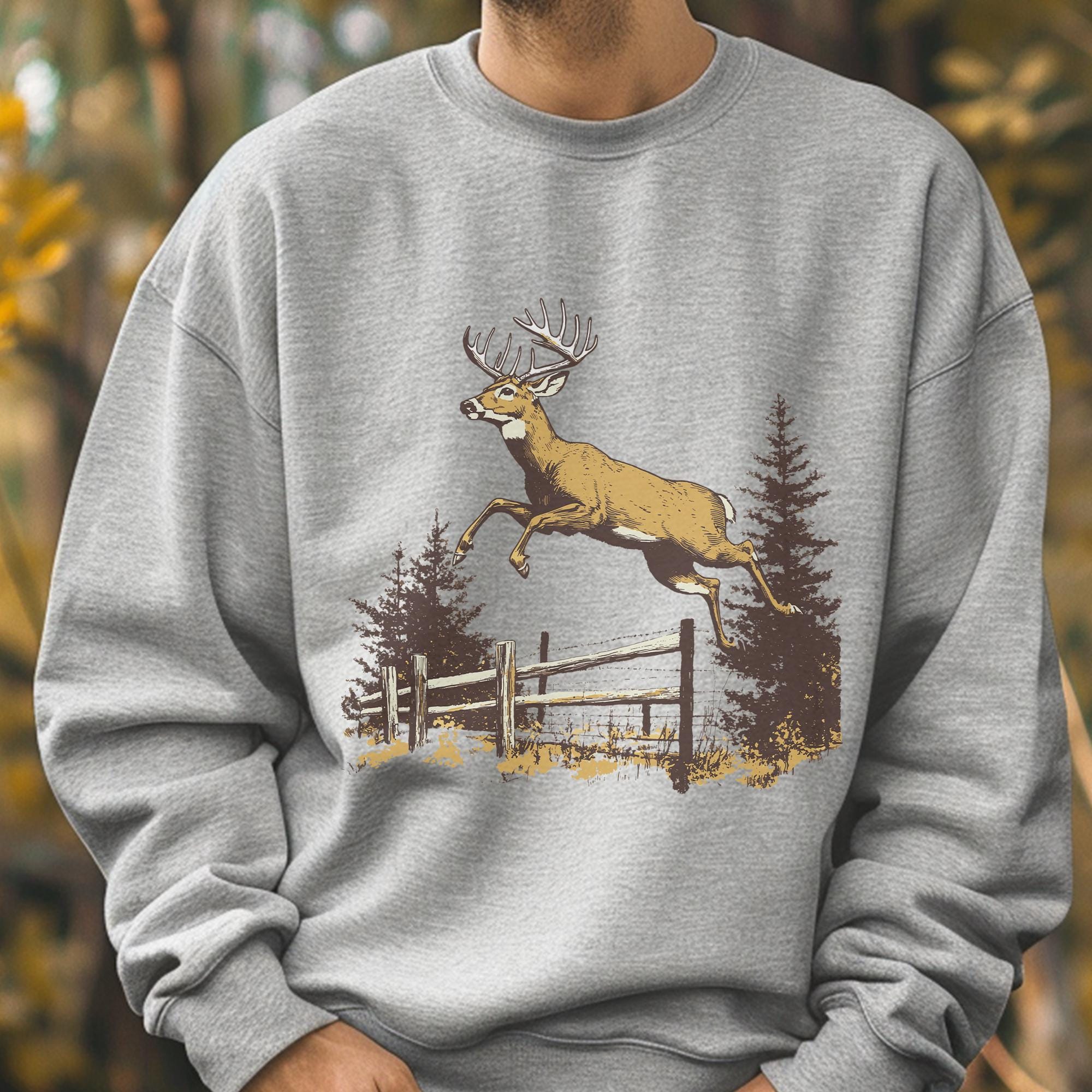 Whitetail Deer Cottagecore Graphic Design on Heavy Blend Crewneck ...