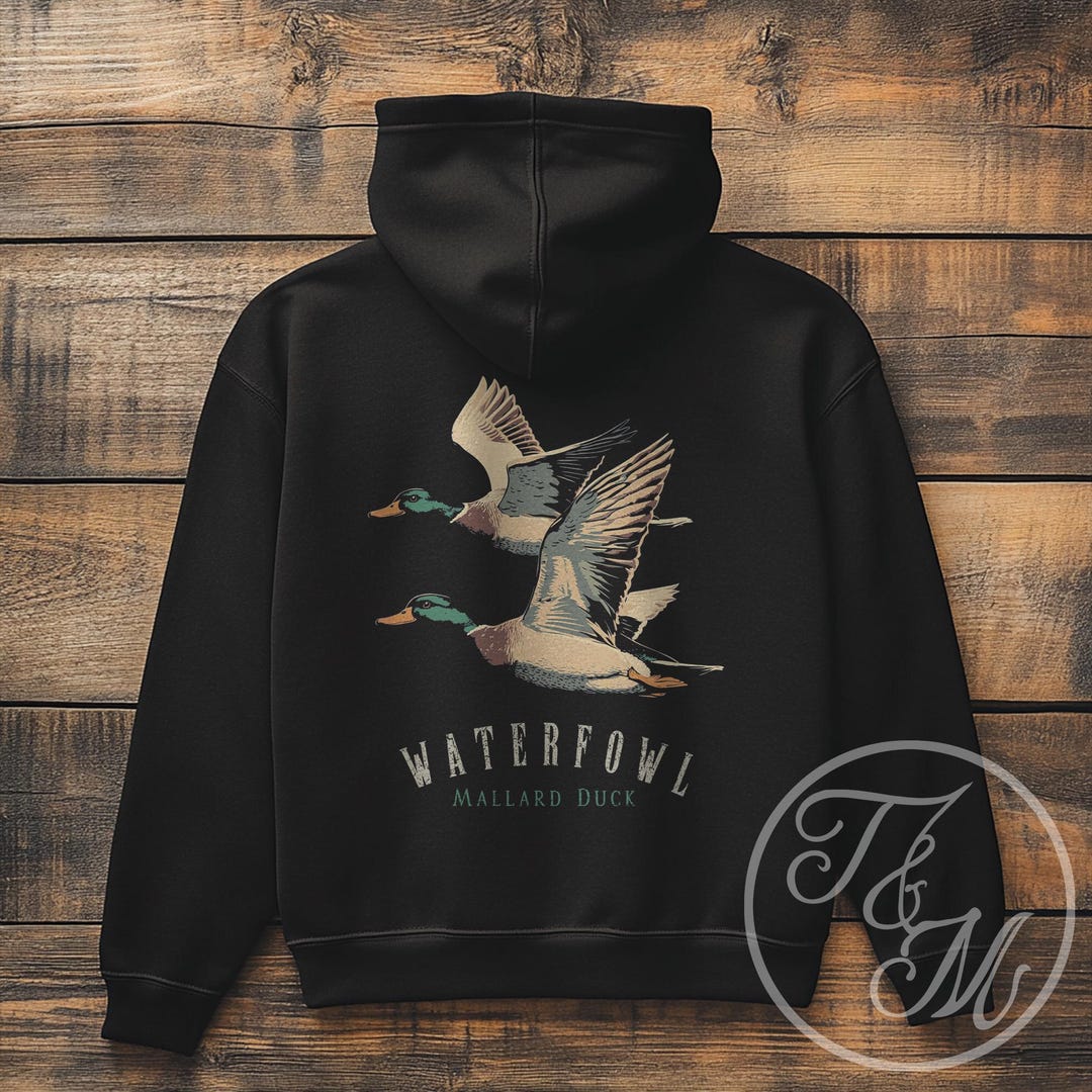 Vintage Inspired Waterfowl Mallard Duck Design on Heavy Blend Hoodie ...