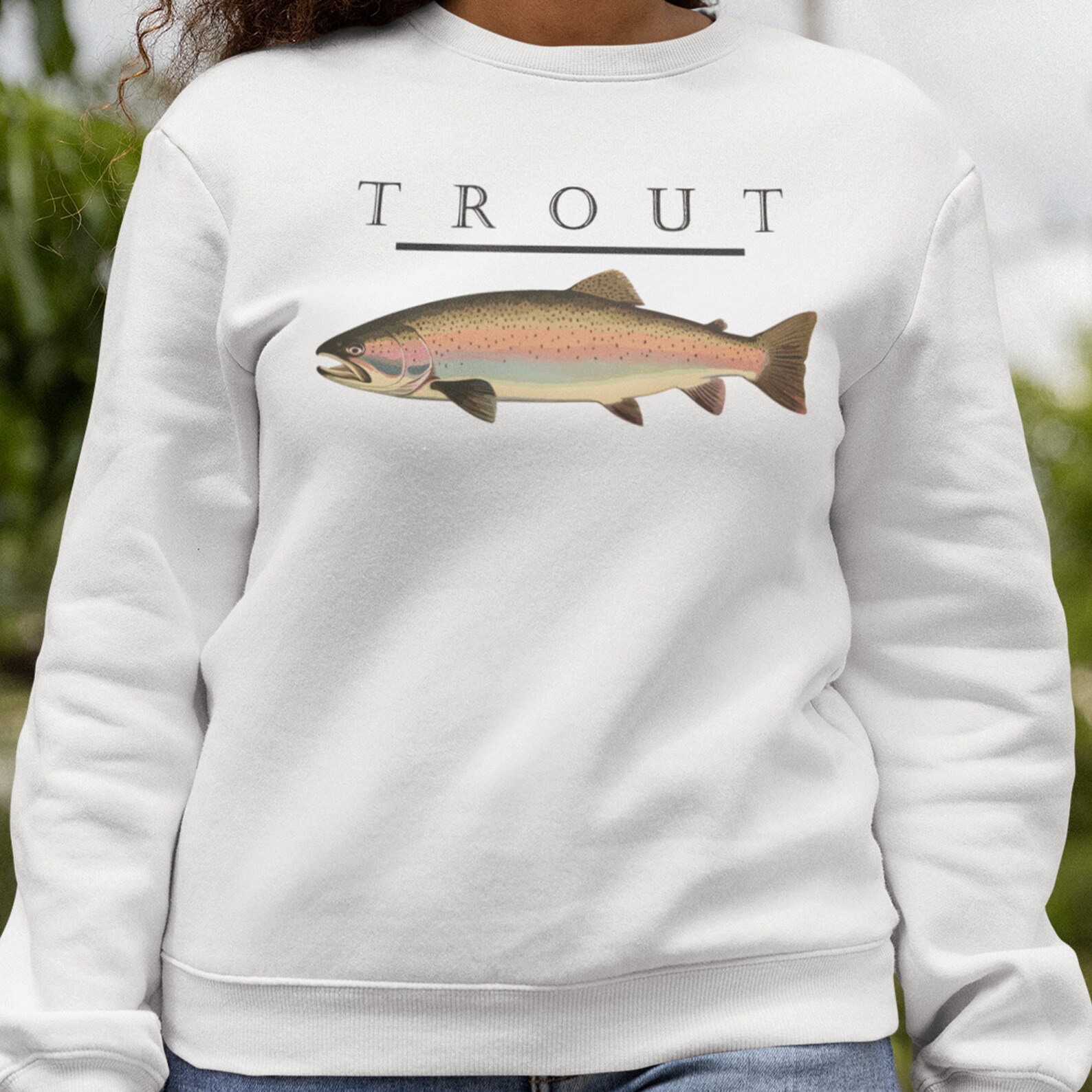 Rainbow Trout Fish Vintage Design on Heavy Blend Crewneck Sweatshirt ...