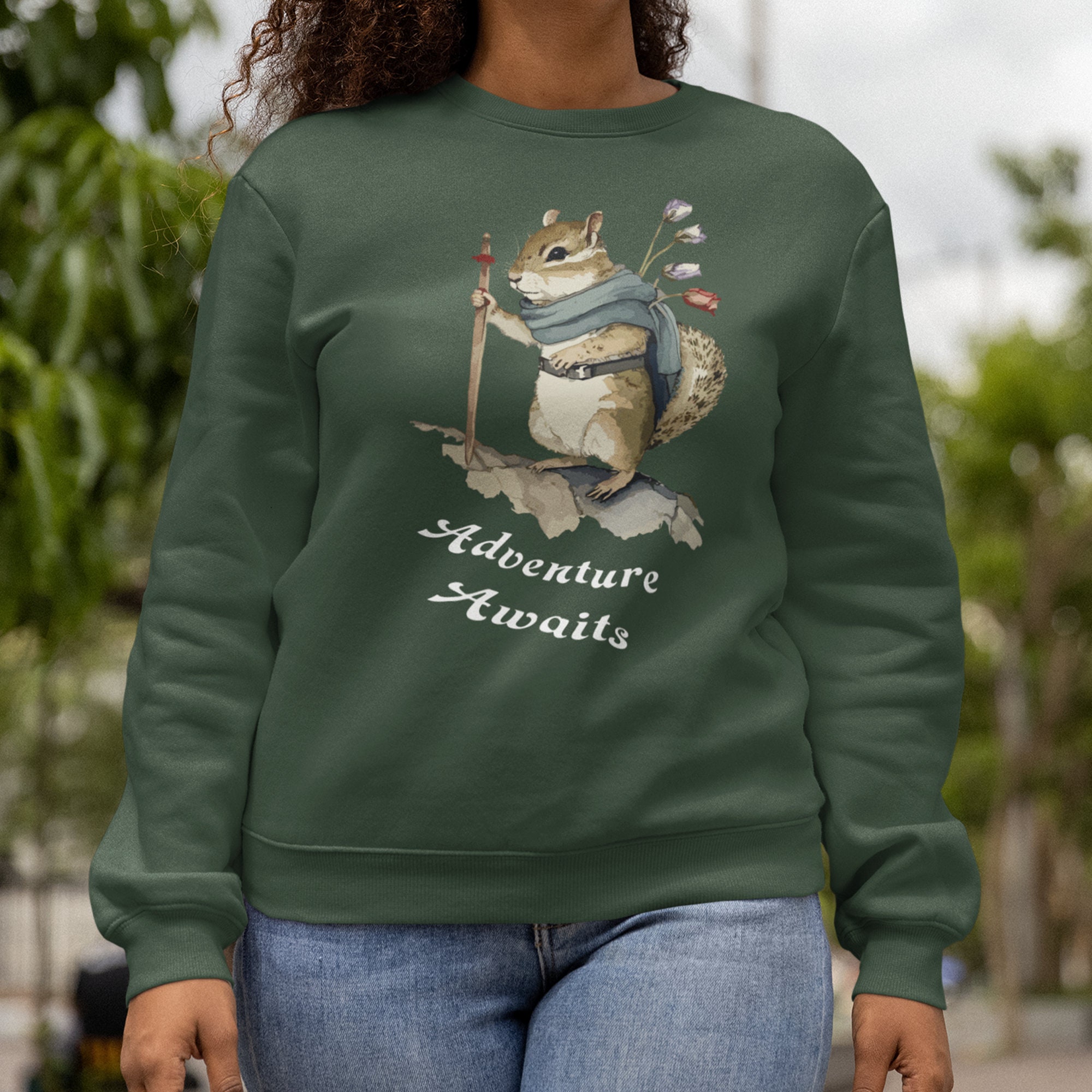 Adventure Awaits Chipmunk Warrior Watercolor Animal Graphic Design on ...