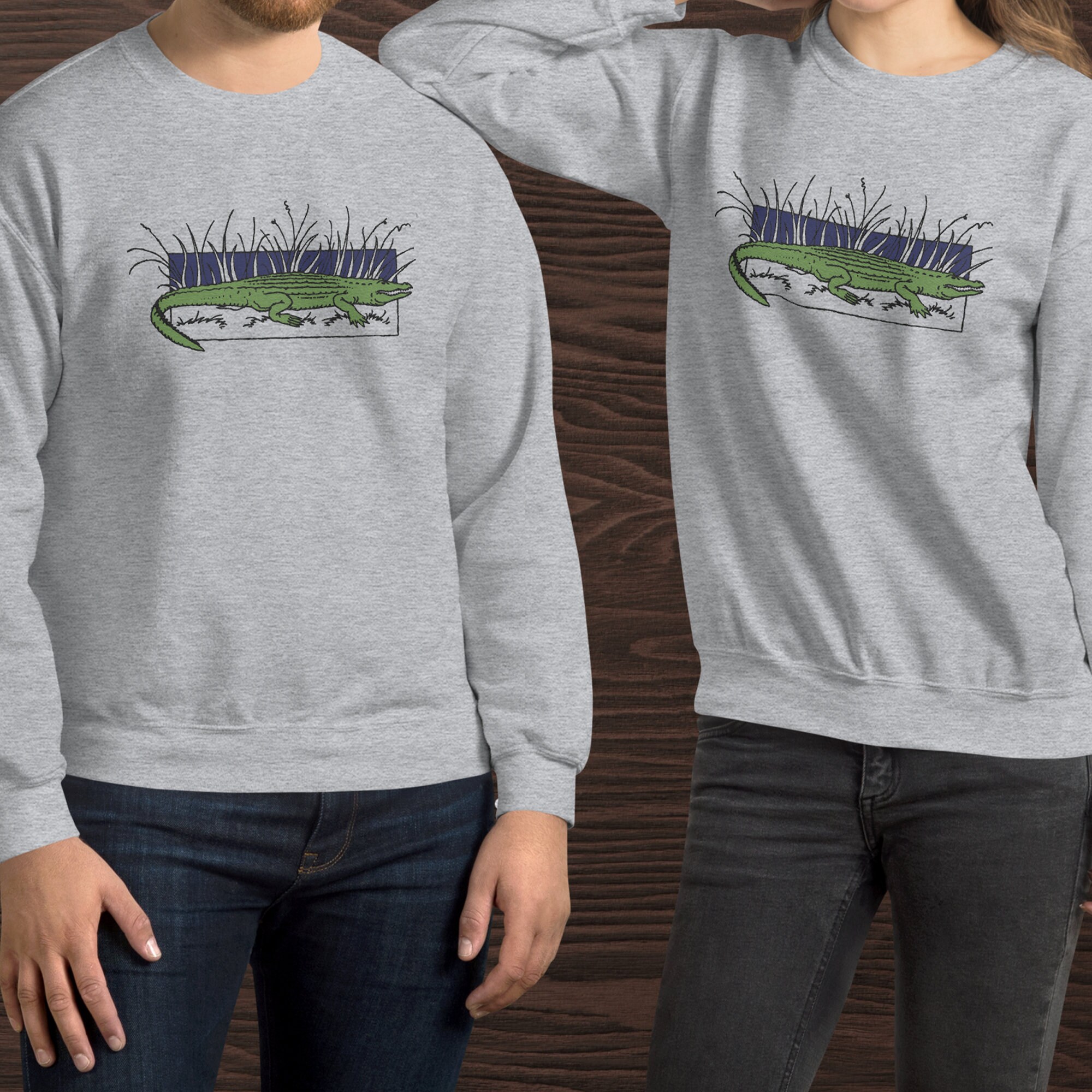 Embroidered Alligator Design on Unisex Heavy Blend Sweatshirt - Etsy