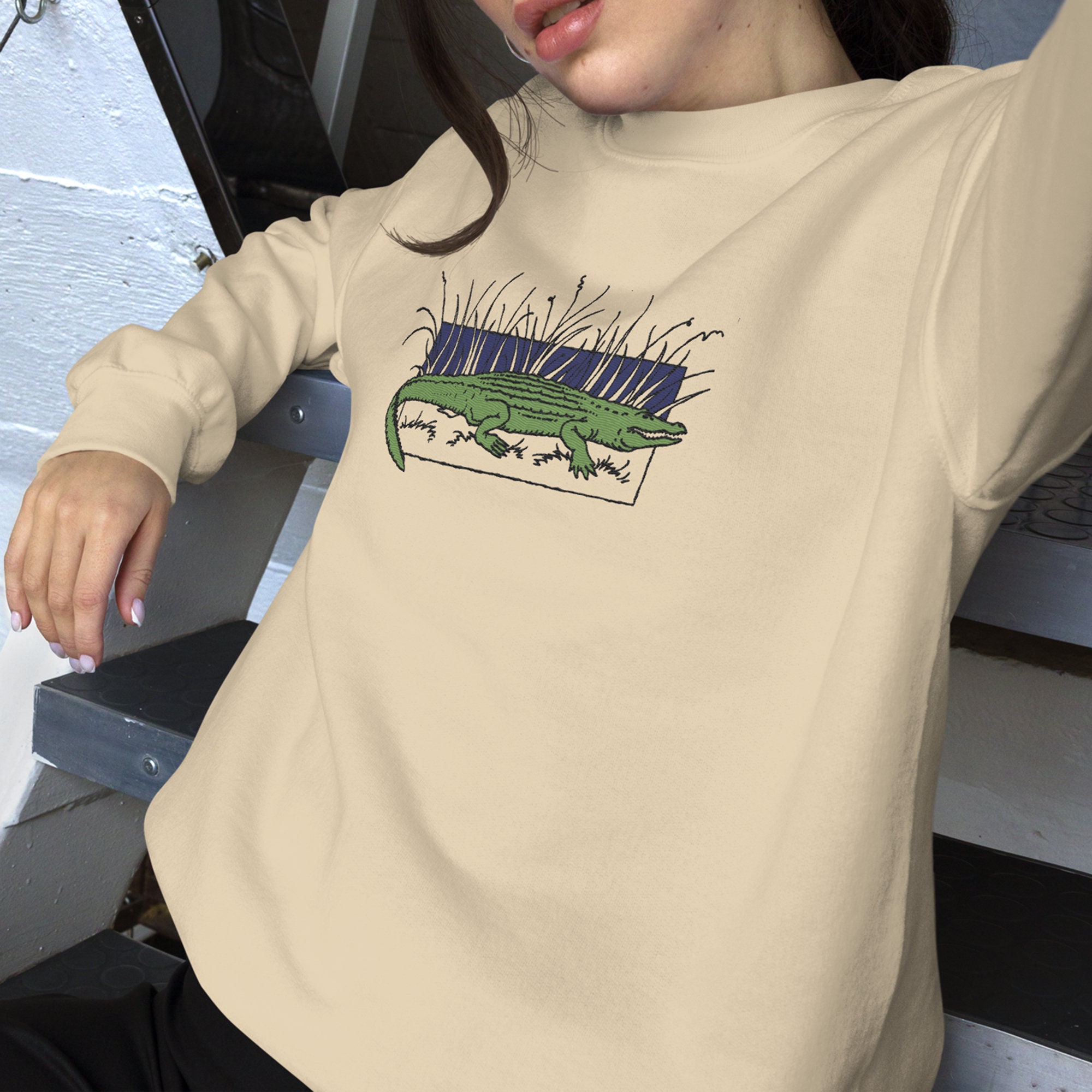 Embroidered Alligator Design on Unisex Heavy Blend Sweatshirt - Etsy