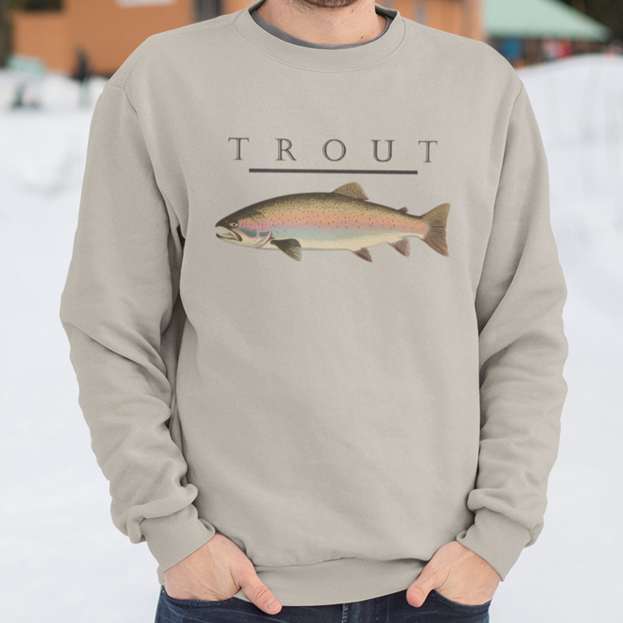 Rainbow Trout Fish Vintage Design on Heavy Blend Crewneck Sweatshirt ...