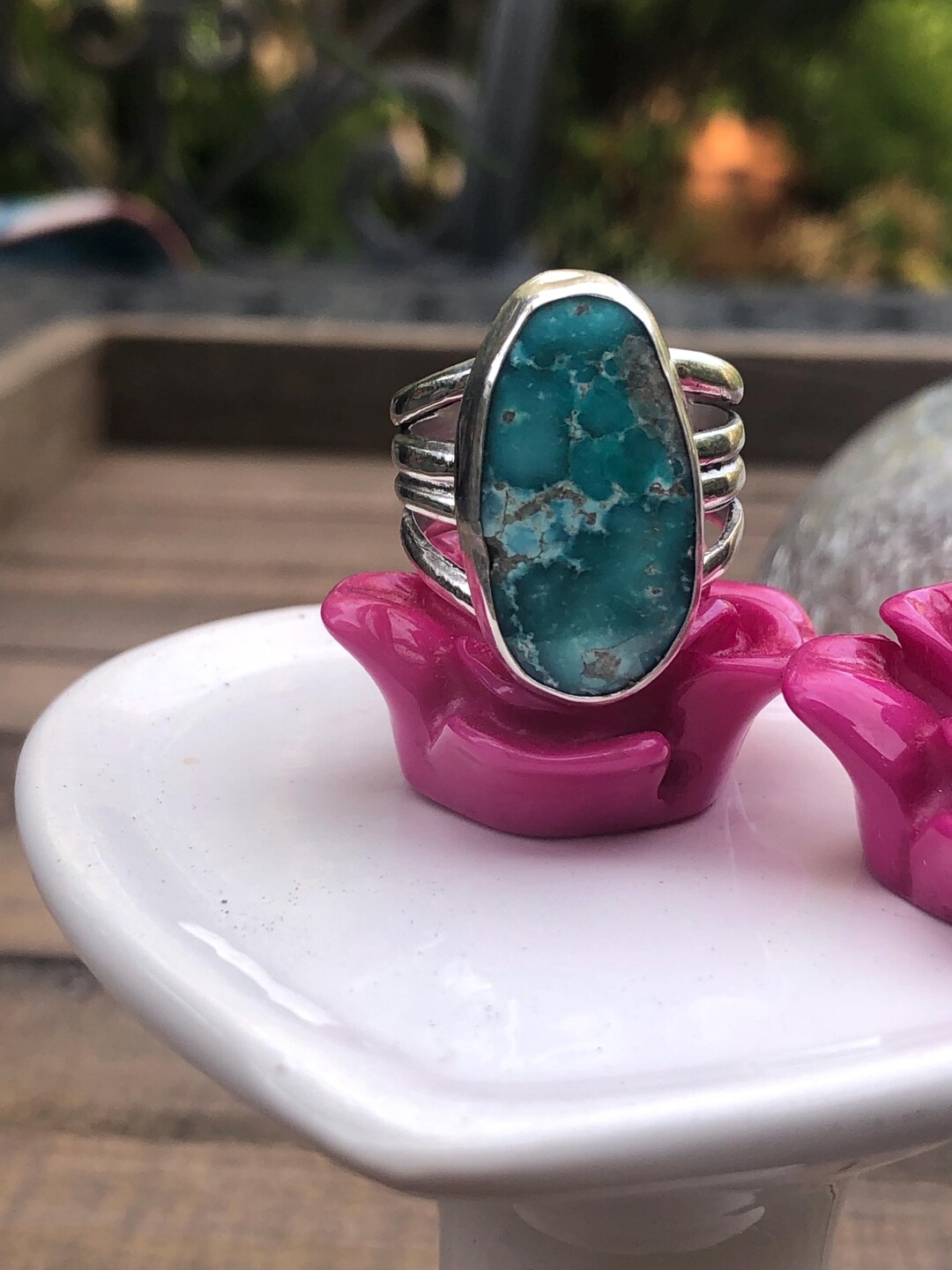 Whitewater Turquoise Statement Ring Size 9 - Etsy