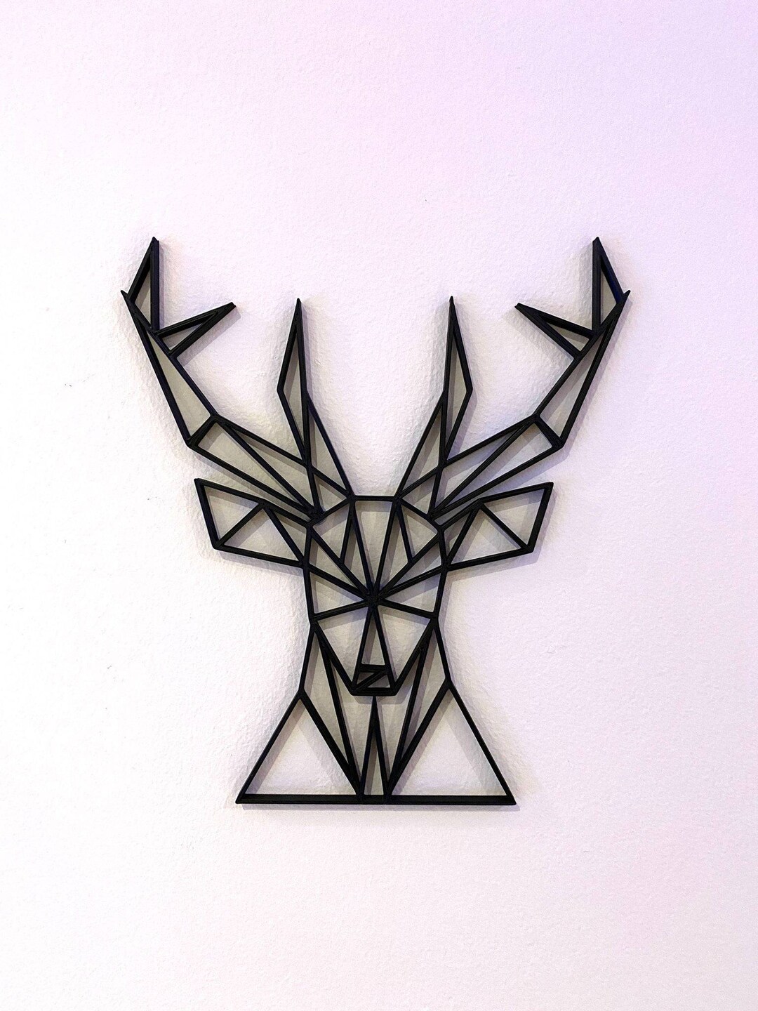 Geometric Stag Head, 3D Printed Wall Art, Home Decor Wall, Modern ...