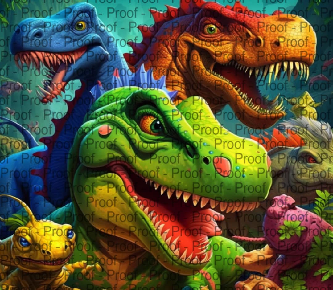 4 Pngs - Dinosaurs Colorful Design - Etsy