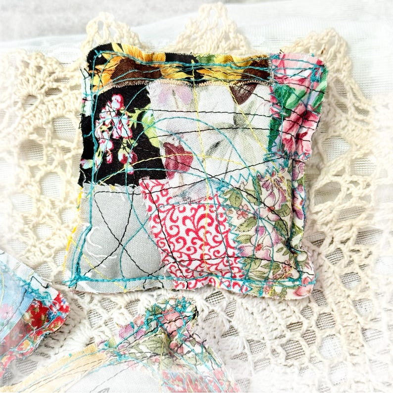 Mini Patchwork Pillows, Set of 3 Quilted Bowl Fillers, Handmade, Tiered ...