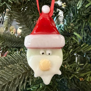 Handcrafted Fused Glass Santa Christmas Ornament - Etsy