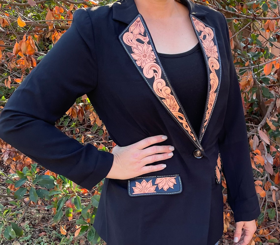 Custom Tooled Leather Blazer Lapels - Etsy