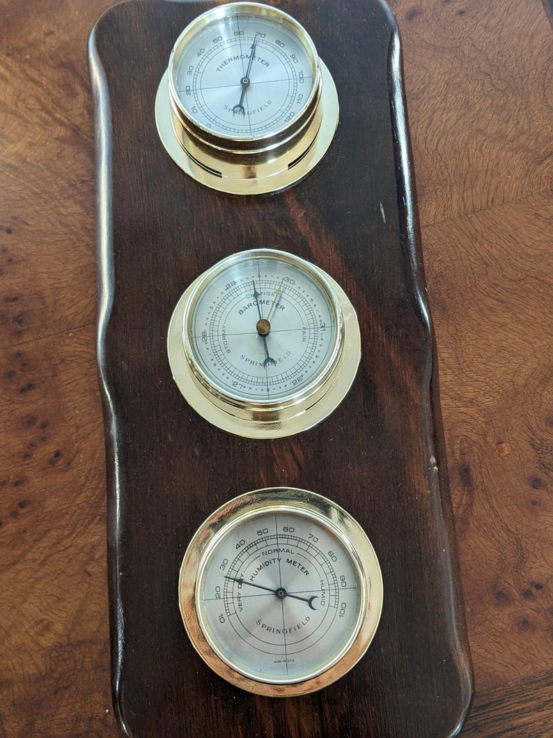 Vintage Dark Wood Springfield Classic Weather Station - Etsy
