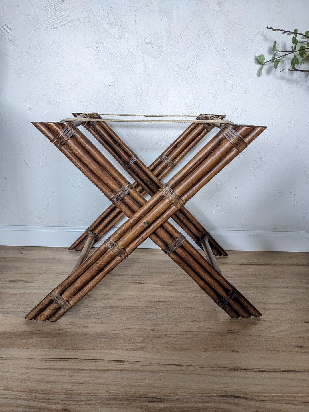 Vintage Rattan Luggage Rack - Etsy