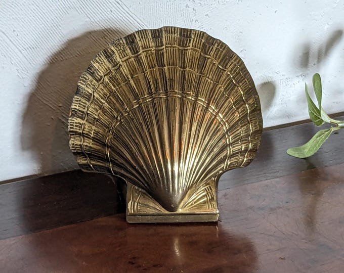 Vintage Solid Brass Clam Shell Paper Weight Bookend - Etsy