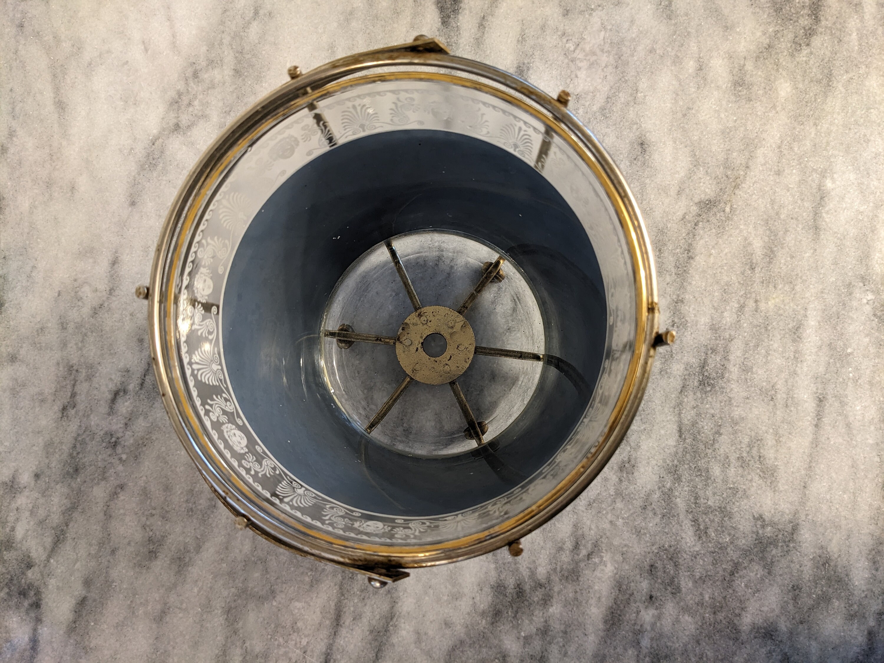 Vintage MCM Greek Glass Ice Bucket - Etsy