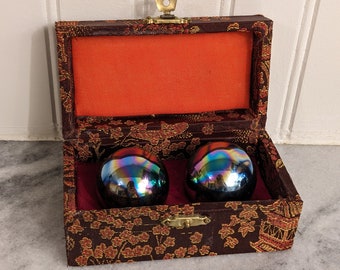 Vintage Chinese Stress Balls Iron Ball Direction Shouxing Chiming - Etsy